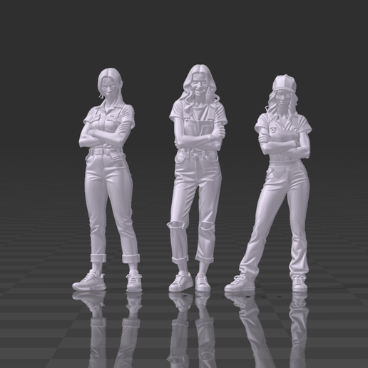 🔧 "PIT QUEENS" - Set 1 | 3 Female Racers & Mechanics - 1/64 Scale 🔧 ...