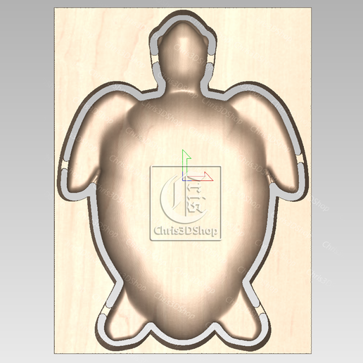 🐢 Turtle Shaped Tray (Concave) - STL Model for CNC・ 3D File for 3D ...