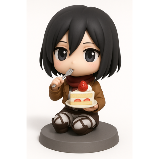 🍰 mikasa cake chibi - Ataque a Titã・Arquivo STL para Impressão 3D・Cults