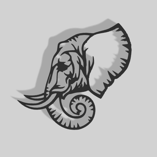 STL file Elephant - 2D ART 🐘 ・3D print object to download・Cults