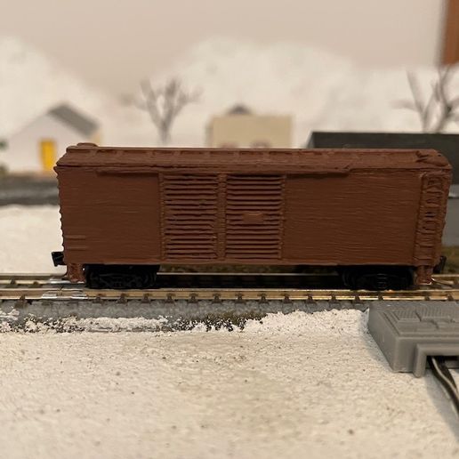 🚂 Z Scale 40' Steel Double-Door Boxcar・ STL File for ・Cults