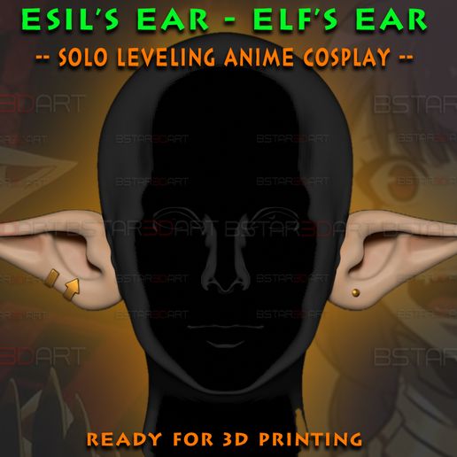 3D file Esil's Ear - Elf's Ear Cosplay - Solo Leveling Anime - Netflix ...