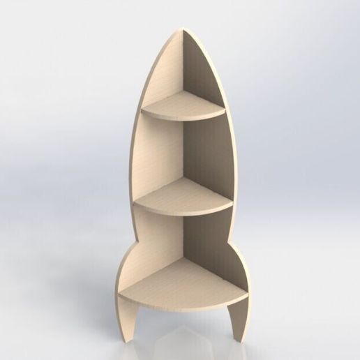 🚀 Rocket Corner Shelf・ STL File for 3D printing・Cults