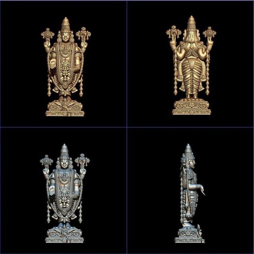 Lord Venkateswara Standing Sculpture STL | Tirupati Balaji Divinity ...