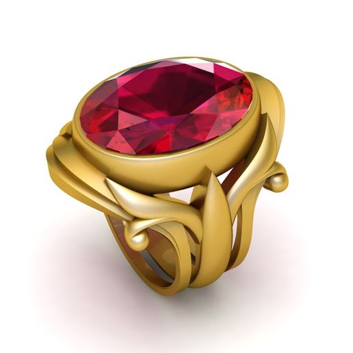 arquivo STL FANCY RUBY RING 3D PRINTABLE MODEL 💎 (OBJ)・design de impressão 3D para download・Cults