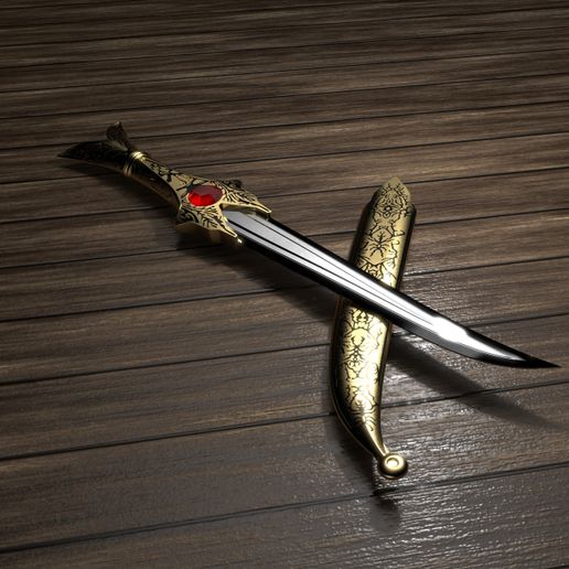 💎 Ruby Hilted Dagger The Wheel of Time・ STL File for 3D printing・Cults