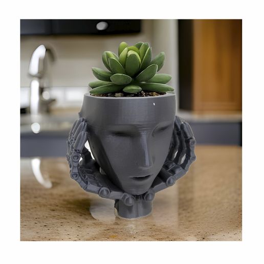 🤖 maceta cara robot・Archivo STL para Impresión 3D・Cults