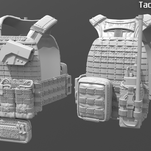 🪖 Tactical Armor Vest V6 for 6 inch action figures・ 3D File for 3D printing・Cults