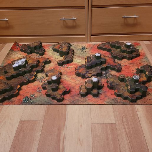 🗺️ BATTLETECH TERRAIN NEOPRENE BATTLE MAT TUNDRA・ STL File for ・Cults