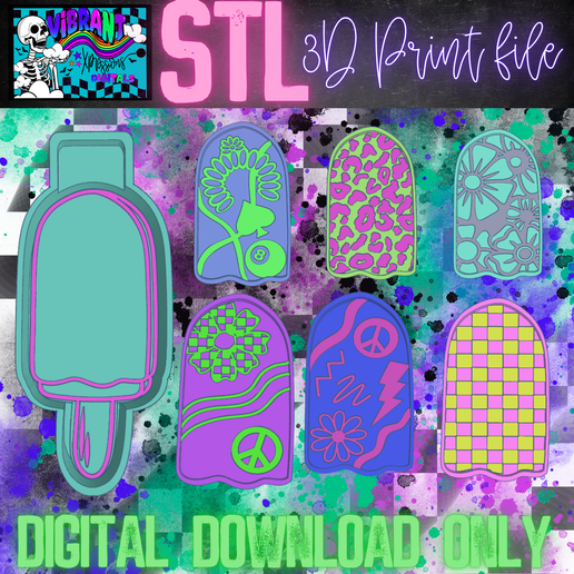 👨‍🎨 Popsicle Insert Set STL Freshie Housing・ STL File for 3D printing・Cults