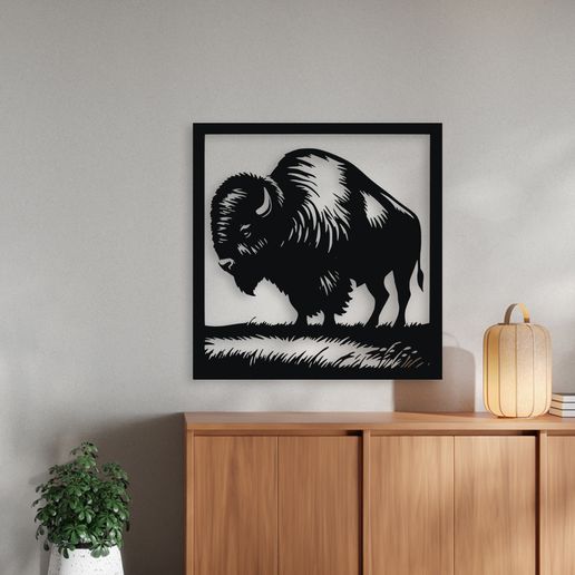 🦬 Majestic Bison Wall Decor - 3D Print Laser Cut Vector Art・ 3D File ...