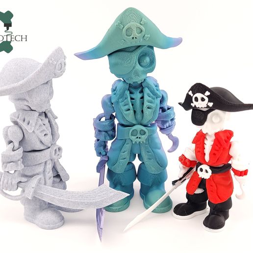 🦴 Articulated Bone Pirate by Cobotech, Skelly Pirate, Skeleton Pirate ...