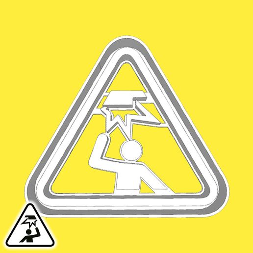 STL file Warning sign cookie cutters - overhead obstacles ⚠️ ・3D ...