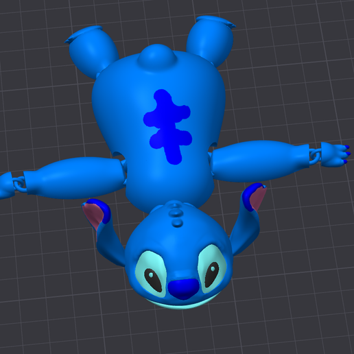 ⬇️ Multicolor Flexi Articulated Stitch Laying down on stomach・ 3MF File ...