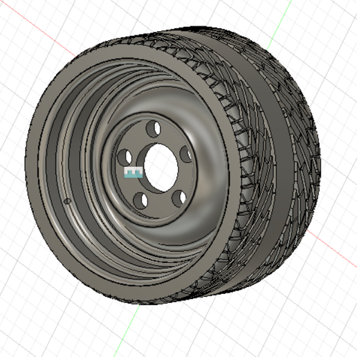 🥵 1/24 hot rod wheel and tire kit・ STL File for ・Cults