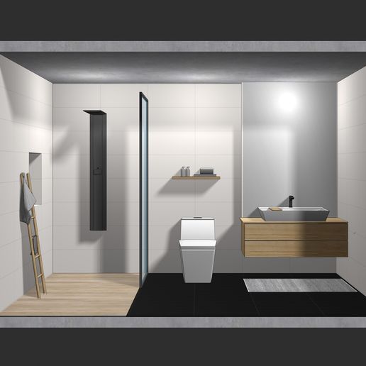 STL file Modular bathroom 24ZZ09 🏠 (OBJ)・Model to download and 3D print ...