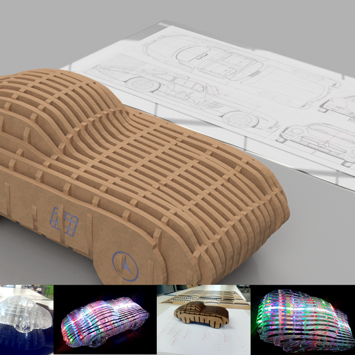🚗 MB 300 Mercedes Lasercut・ STL File for 3D printing and CNC machining ...