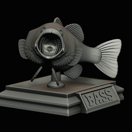 🐠 fish Largemouth Bass / Micropterus salmoides trophy statue detailed ...
