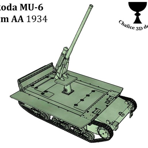 🪖 Skoda Mu-6 4cm AA 1-35・Archivo STL para Impresión 3D・Cults