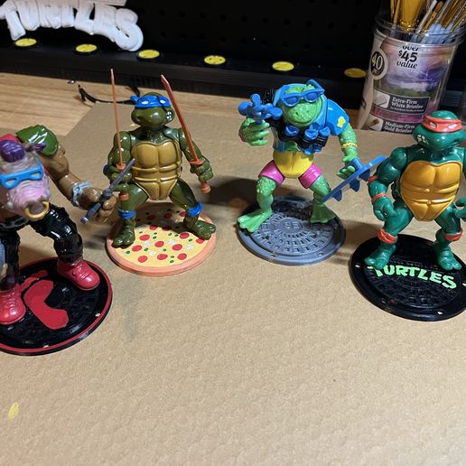 🥷 Vintage TMNT Figure Stand - 4 Pack・ STL File for 3D printing・Cults
