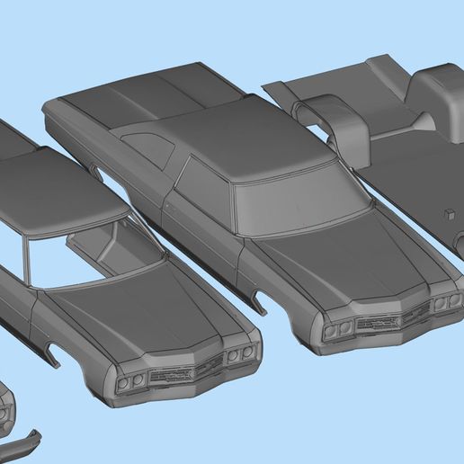 🚗 Chevy Impala 2door Donk and Lowride 3Dprint Model with Custom Wheels ...