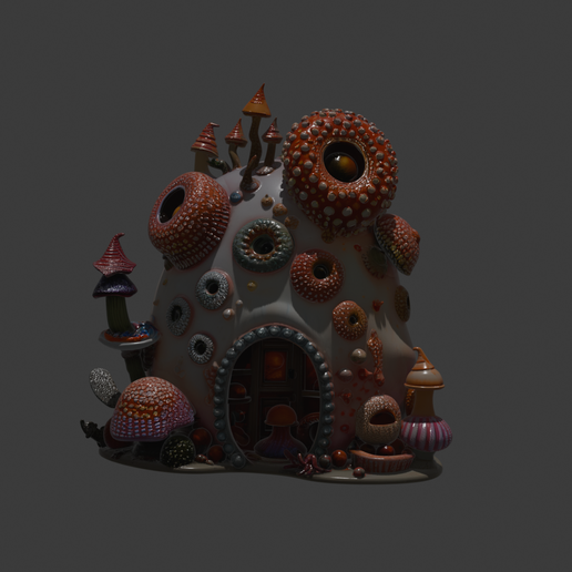 🍄 Mushroom Creature House・ STL File for 3D printing・Cults