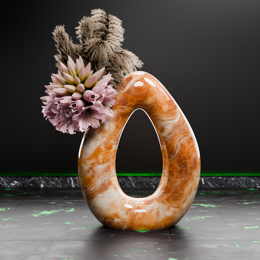 🟢 Letter 'O' Shaped Round Nordic Vase・Free STL File for 3D printing・Cults