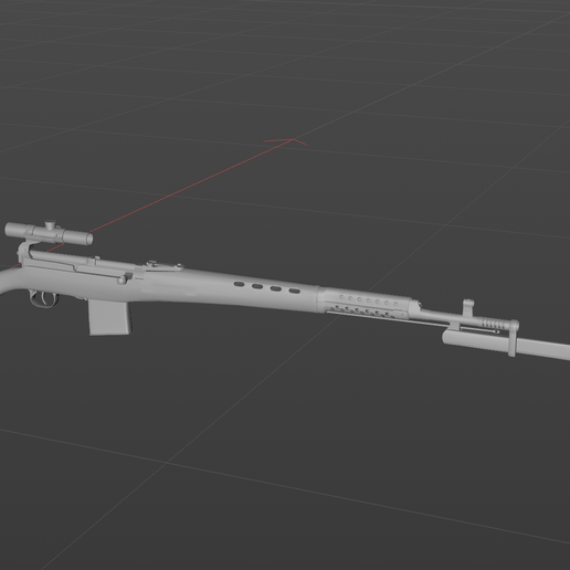 🗺️ Soviet SVT-40 rifle 3D model material・ OBJ File for 3D printing・Cults