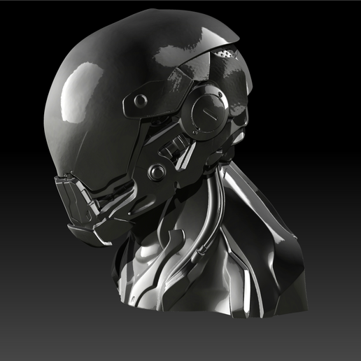 🤖 Futuristic Android Helmet STL – Cyberpunk Robotic Bust for 3D Print ...