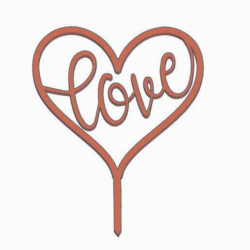 STL file cvake topper corazon love ️‍🔥 ・Template to download and 3D ...