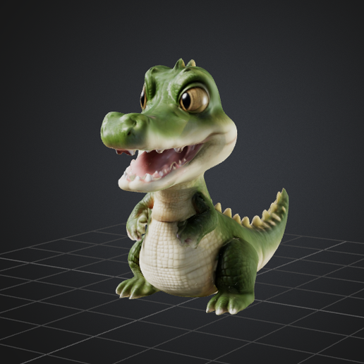 STL file cute crocodile 🐊 ・3D printing model to download・Cults