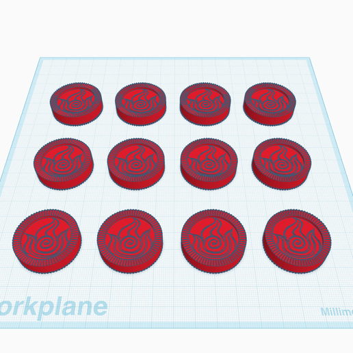 🔥 Fire Nation Checker SET-12 PIECES・ STL File for 3D printing・Cults