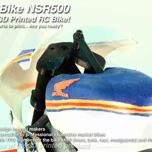🚗 MyRCBike NSR500, First 1/5 3D printable RC Bike with 1/10 RC Car ...