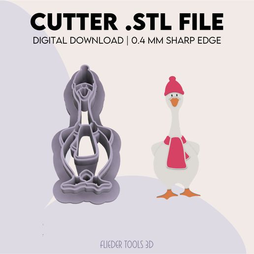 🎄 Christmas Goose Polymer Clay Cutter | Digital STL File・ 3D File for ...