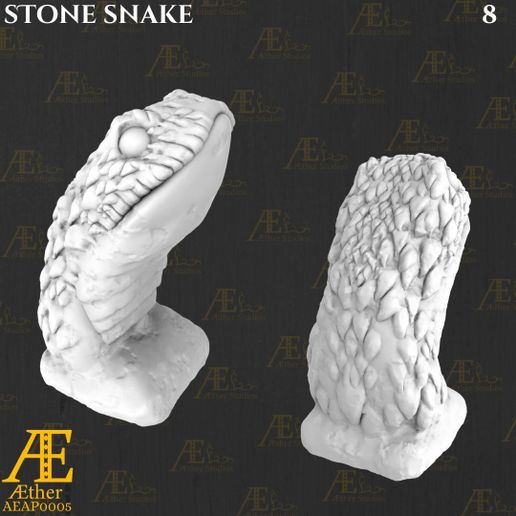 🐍 AEAP0005 - Stone Snakes・ 3D File for 3D printing・Cults