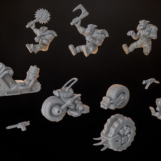 🎲 Orc Biker Boyz ( Presupported )・ 3D File for 3D printing・Cults