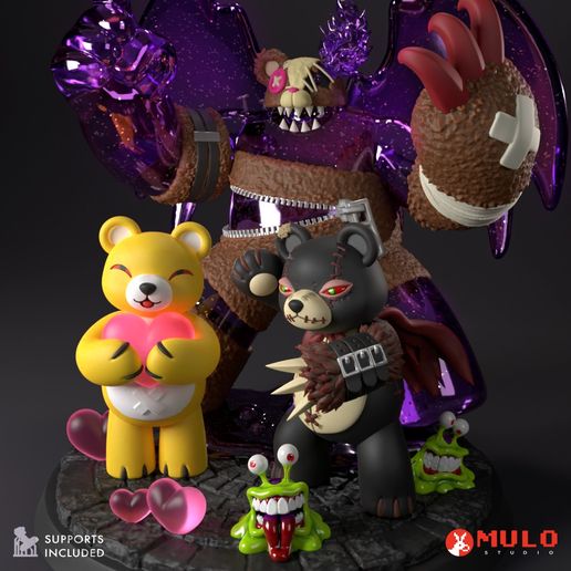 🐉 TrioBear - Monzaemon Warumonzaemon Shinmonzaemon・ 3D File for 3D ...