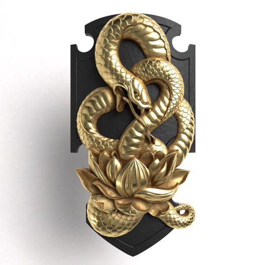 🐍 Snake lotus relic shield・Free STL File for 3D printing・Cults