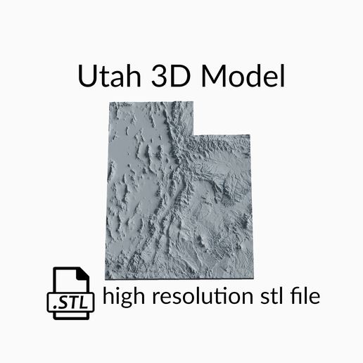 arquivo 3D USA State of Utah Topographic Map - 3D Terrain Elevation ...