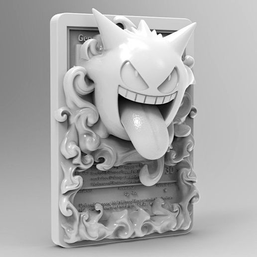 🐉 Gengar 3D Printable Pokémon Card; Pokemon TCG・ STL File for 3D ...