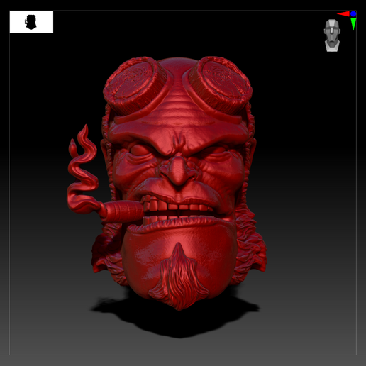 😡 CUSTOM HELLBOY HEAD_V2 Angry・ OBJ File for 3D printing・Cults