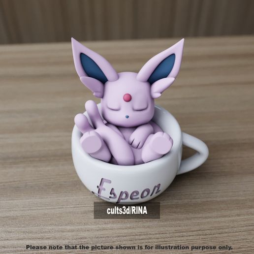 🐉 Espeon chill cup・ STL File for 3D printing・Cults