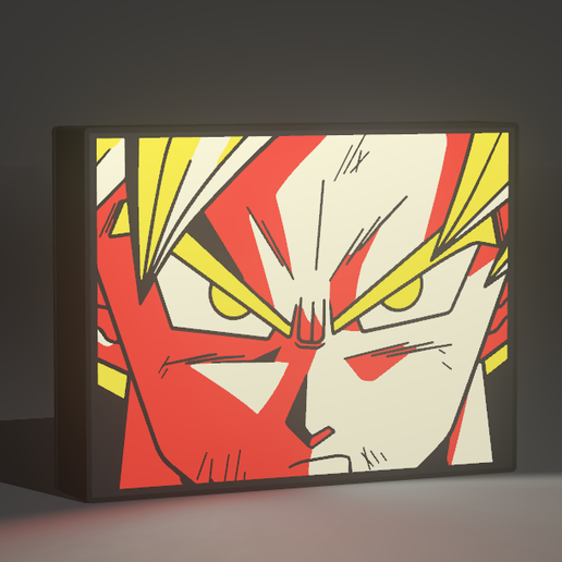 🎨 Goku LED Super Saiyajin Lightbox – 3D Print Fan Art・ 3MF File for 3D ...