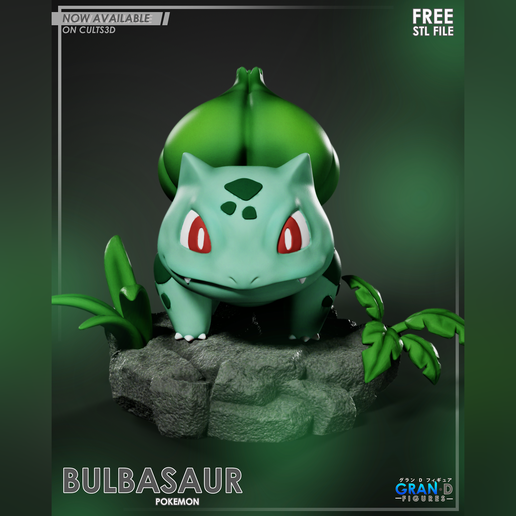 🐉 Bulbasaur - Pokemon・Free STL File for 3D printing・Cults
