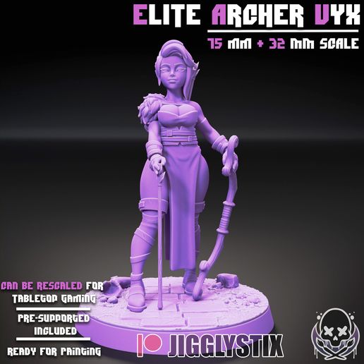 🧝 Elite Elven Archer Vyx・ 3D File for ・Cults