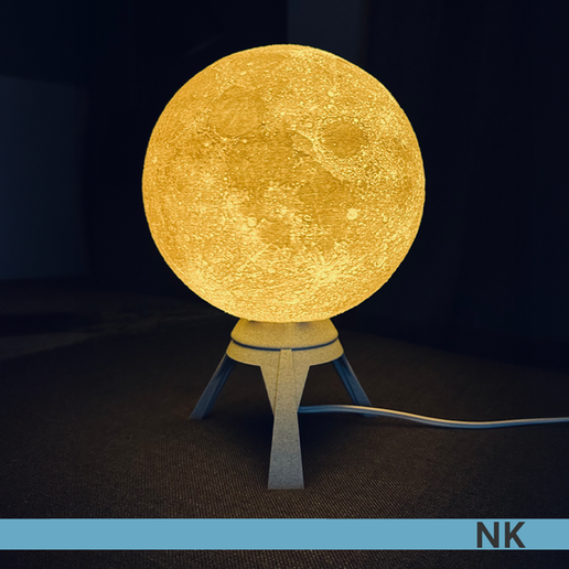 🌙 Moon lamp・Free STL File for 3D printing・Cults
