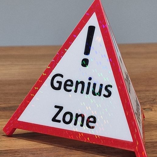 3MF file Hazard Triangle: Genius Zone 🔺 ・3D printing idea to download・Cults