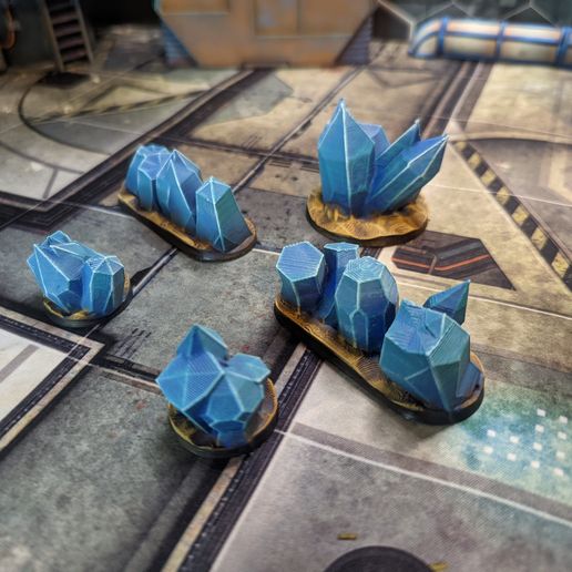 🔮 Blue Crystal Terrain Set・Free STL File for 3D printing・Cults