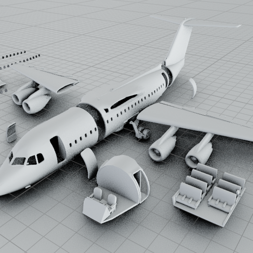 STL file BAE 146-200 Private Jet Charter JetClass Aircraft ️ ・3D ...