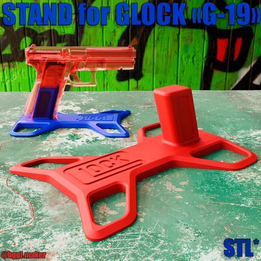 🔫 STAND GLOCK 19 G-19 FOR AIRSOFT GUN | G-19 Gen-3 | PISTOL DISPLAY ...